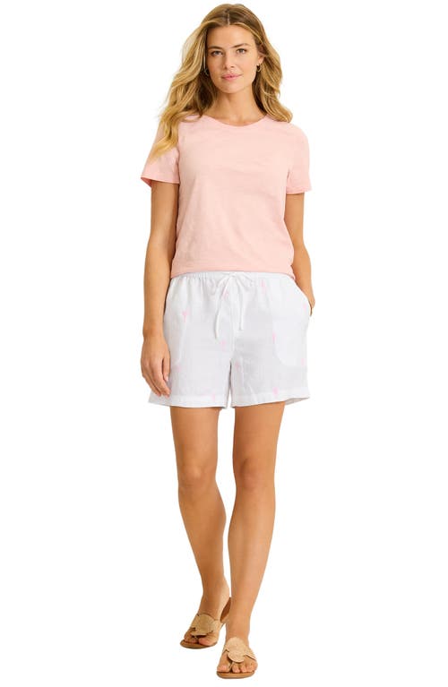 TOMMY BAHAMA Palm Tree Embroidered Linen Shorts
